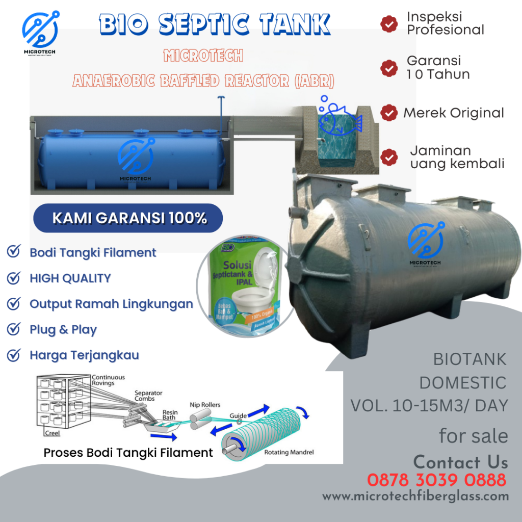 Bio Septic Tank Microtech Volume 10 Kubik - Microtech Fiberglass